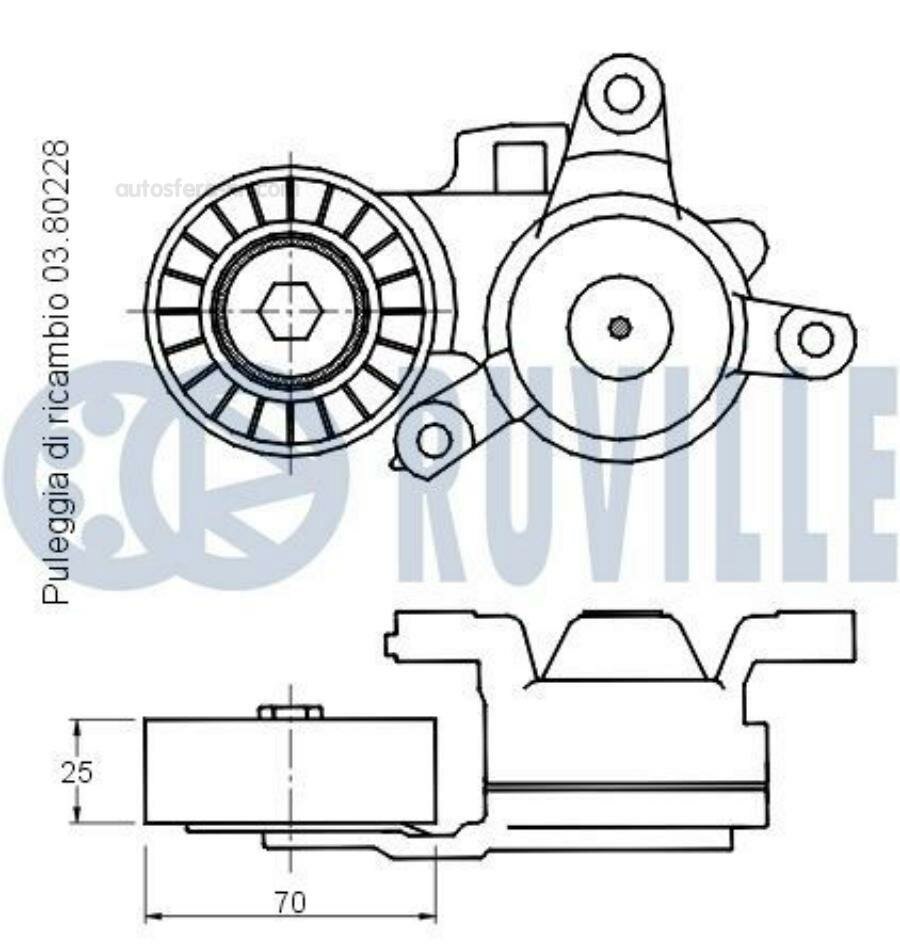 RUVILLE 541836 Натяжитель поликлинового ремня PEUGEOT: 308 I 08-12