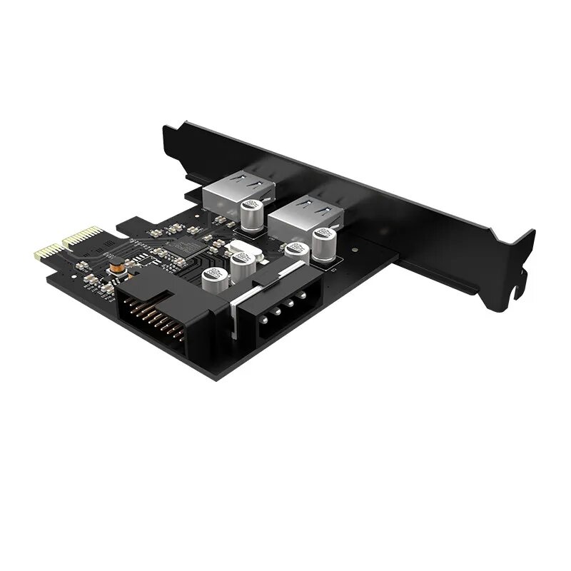 Плата расширения ORICO PCI Express, USB 3,0, 2 порта, PCI-E 15 Pin SATA на большой 4-контактный интерфейс, скорость 5 Гбит/с, для компонентов компьютера