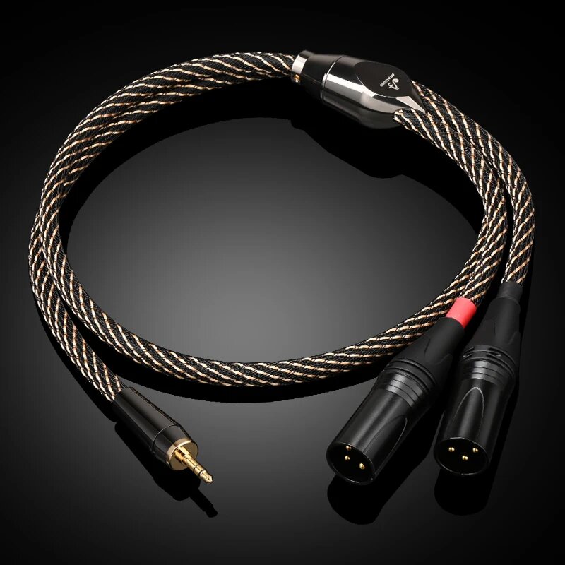 Аудиокабель 3,5 мм в XLR Hi-End 6N OFC 3.5mm to 2xlr male, 0,75 м