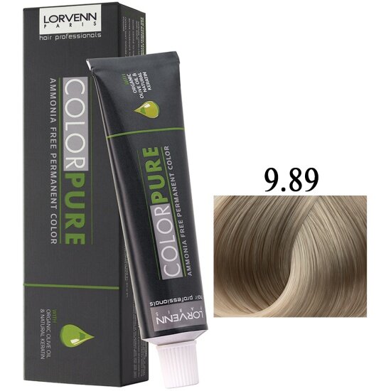 Краска для волос безаммиачная Lorvenn Color Pure, тон 9.89