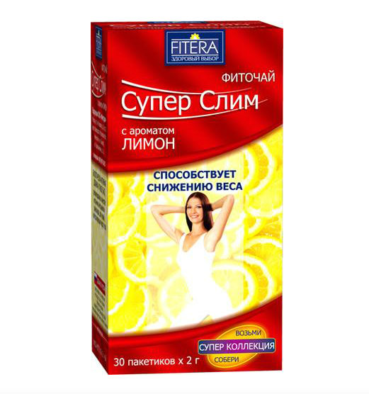 Фиточай FITERA Супер Слим, лимон, 30 шт