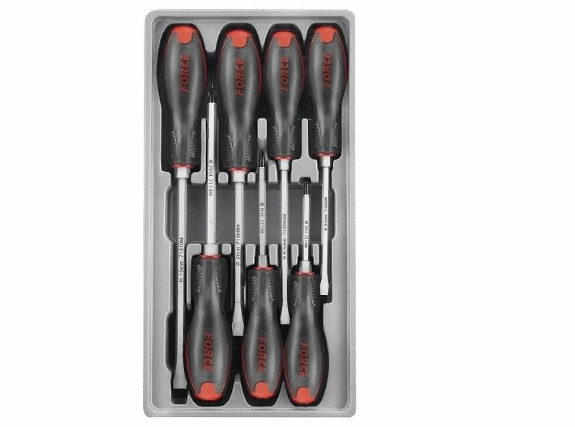 Набор силовых отверток (шлиц 5,5-10 мм, крест. PH1. PH2. PH3) 7 предметов FORCE 20714