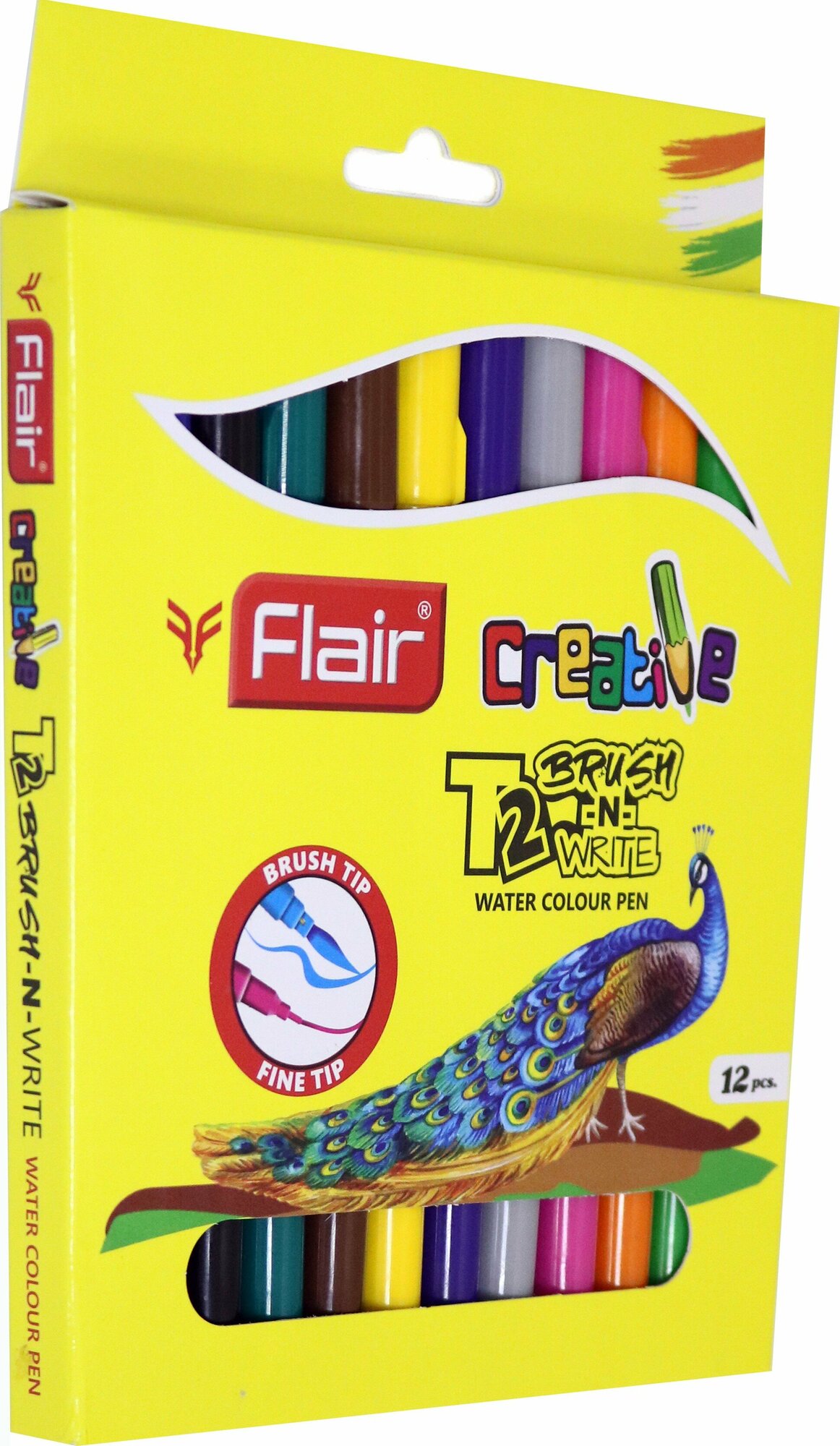 Фломастеры двусторонние "CREATIVE", акварельные, 12 цветов (FA 8018)