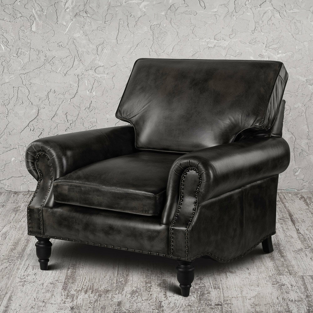 Кресло, натуральная кожа буйвола, "Аристократ 2", Decor of Today, механизм нераскладной, 90 х 90 х 100 (габариты)