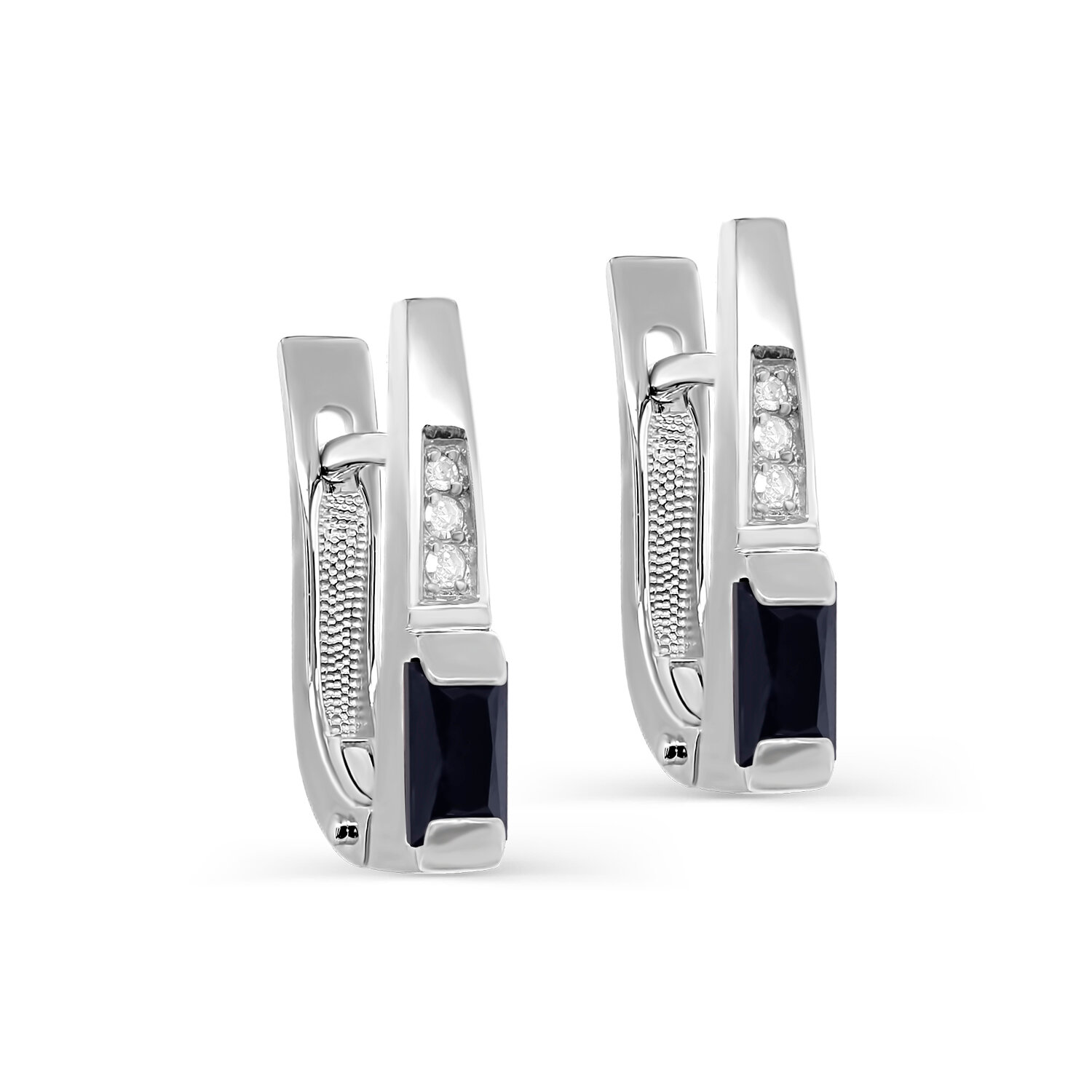 Серьги, белое золото, 585 проба, бриллиант