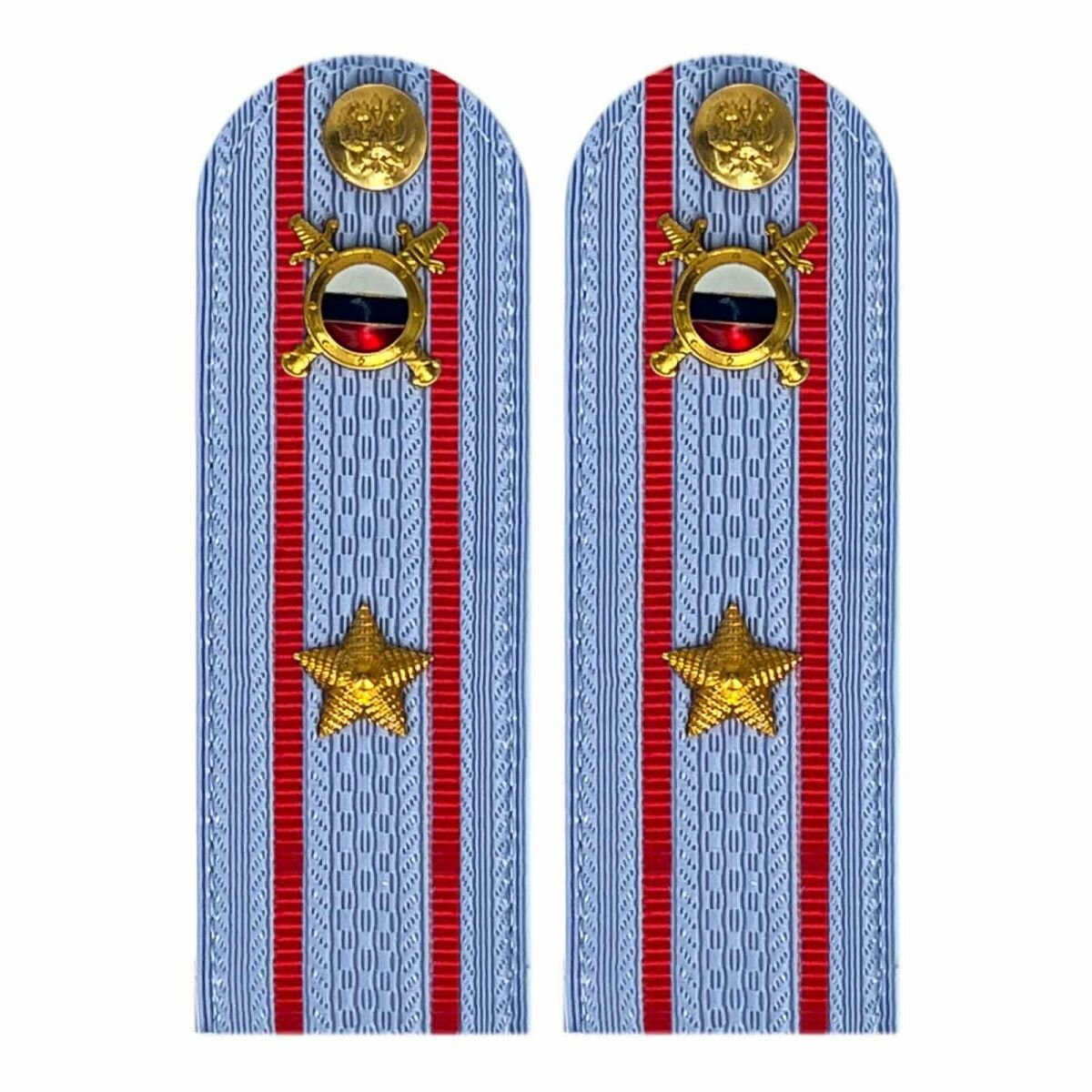 Погоны МВД Внутренняя служба голубые майор с петлицей, Материал Пластиковые