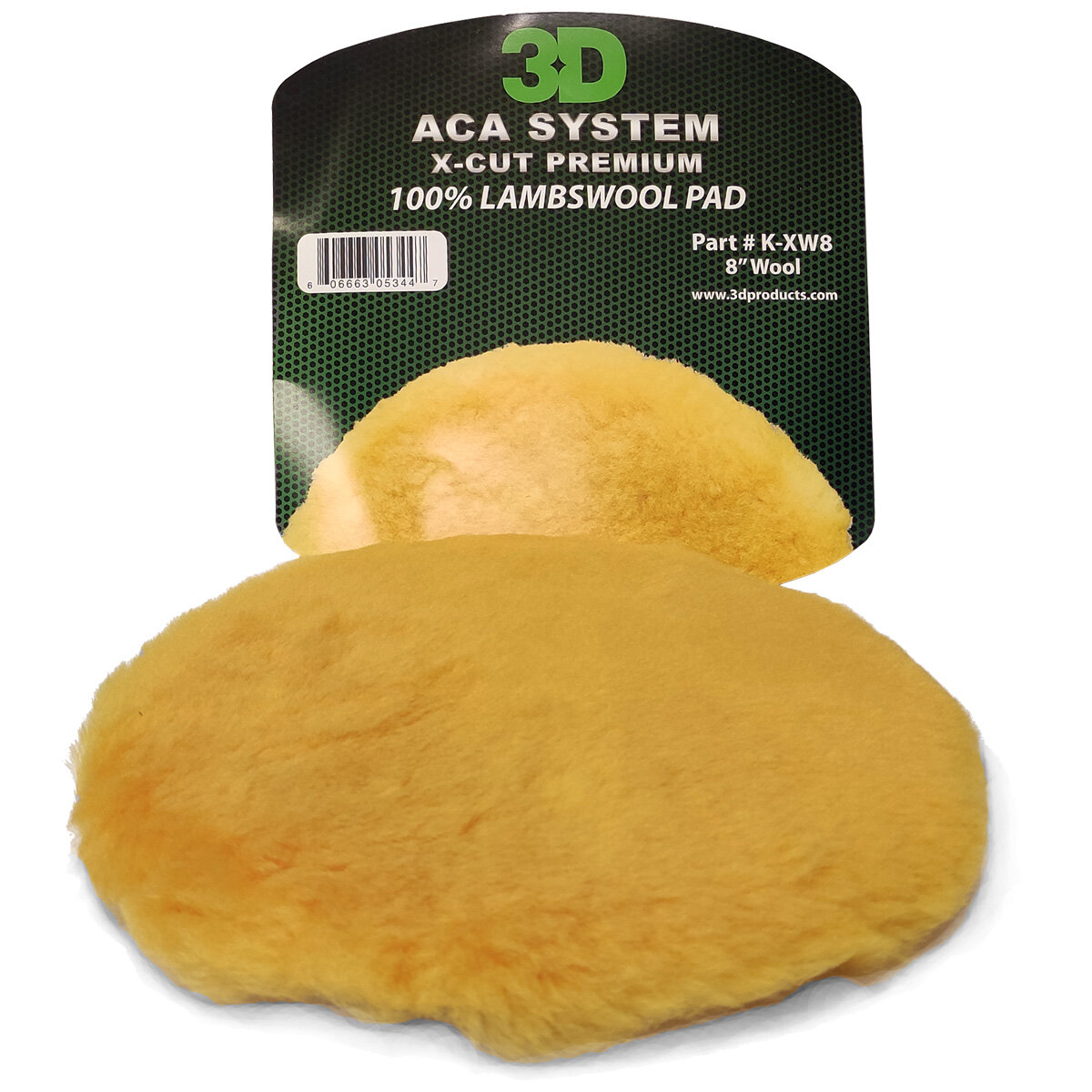 Круг полировальный из натуральной шерсти 203мм на липучке PREMIUM желтый 3D