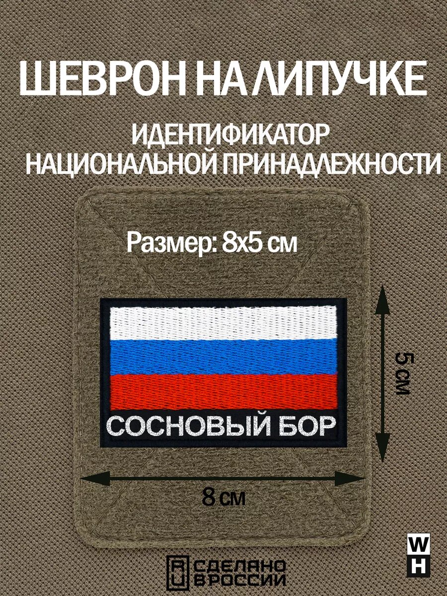 Шеврон Сосновый Бор на липучке флаг России