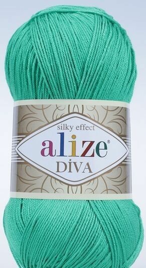 Пряжа Дива (Diva Alize) упаковка 5 мотков 100 г. 350 м. 100% микрофибра акрил цвет 123 изумруд