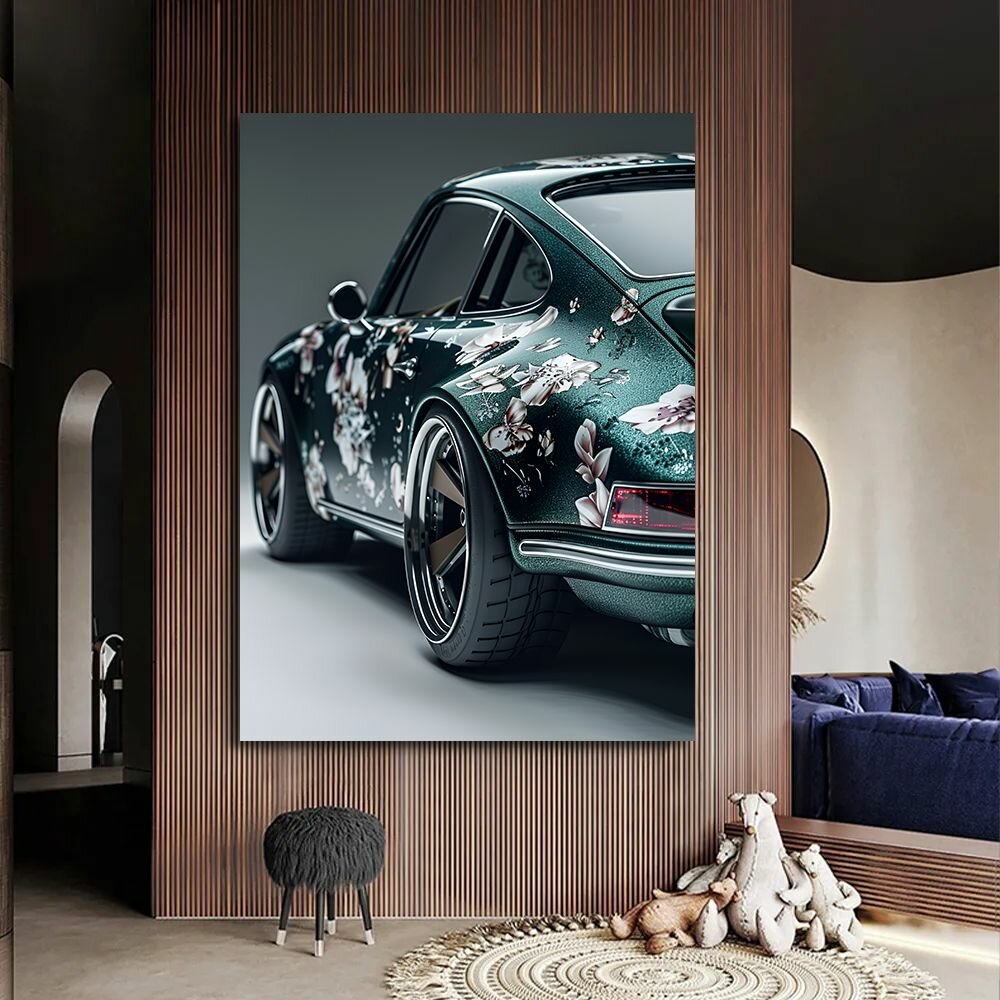 Картина "Автомобиль Porsche", холст, на подрамнике, 60x80 см