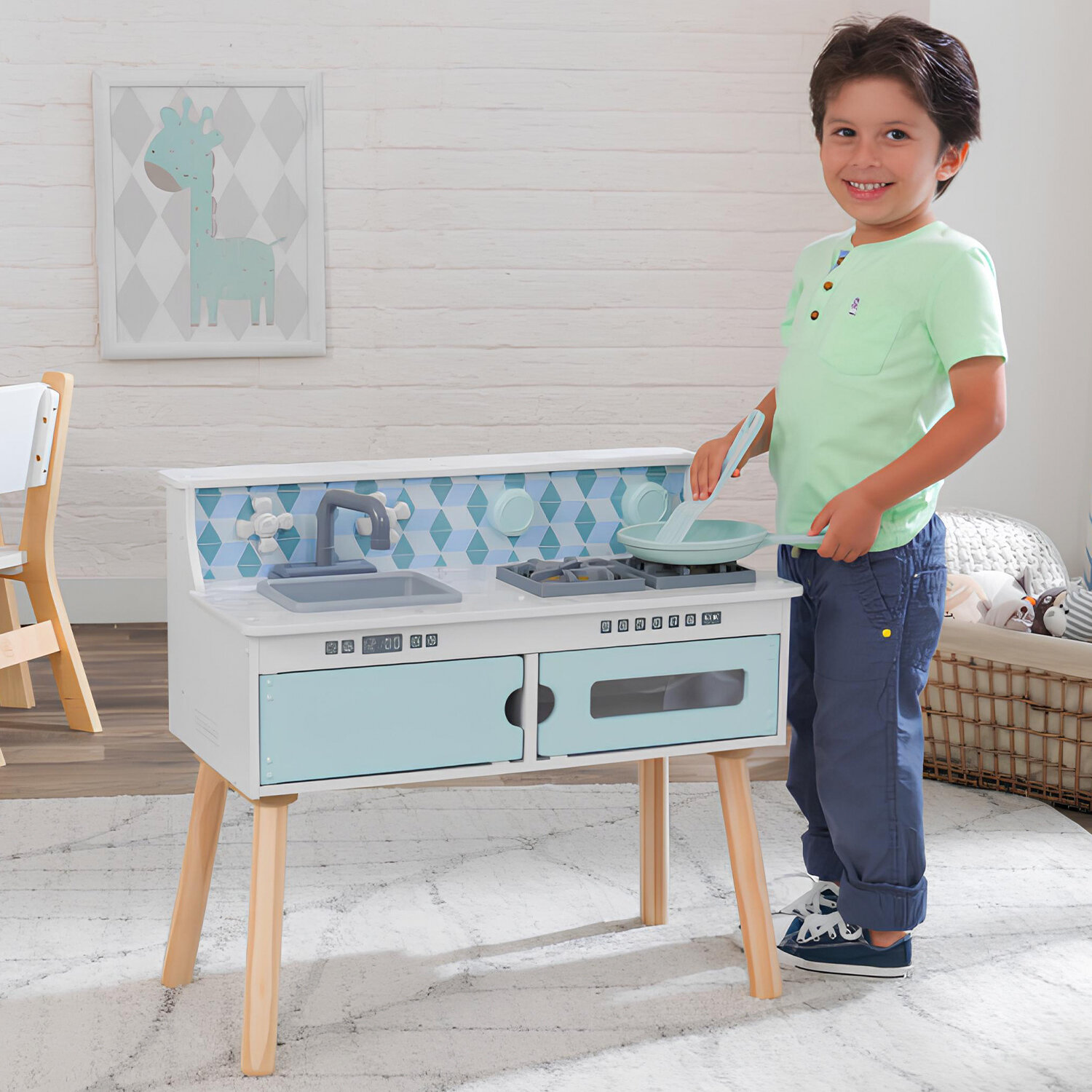 Кухня игровая Играй и Убирай с набором из 2 предметов