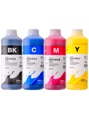 Пигментные чернила для принтера EPSON, для заправки картриджей, ПЗК, СНПЧ, InkTec E0013-01L, 4000 мл, литровый комплект
