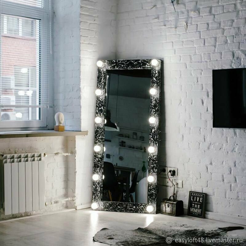 Зеркало с подсветкой "EasyLOFT" в стиле лофт, напольное, 180х80 см.