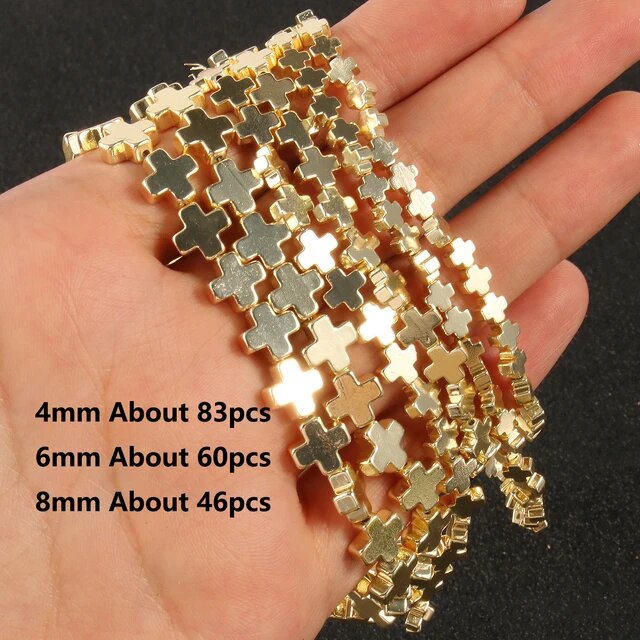 Бусины крестик 4 мм, style 17, 83 шт