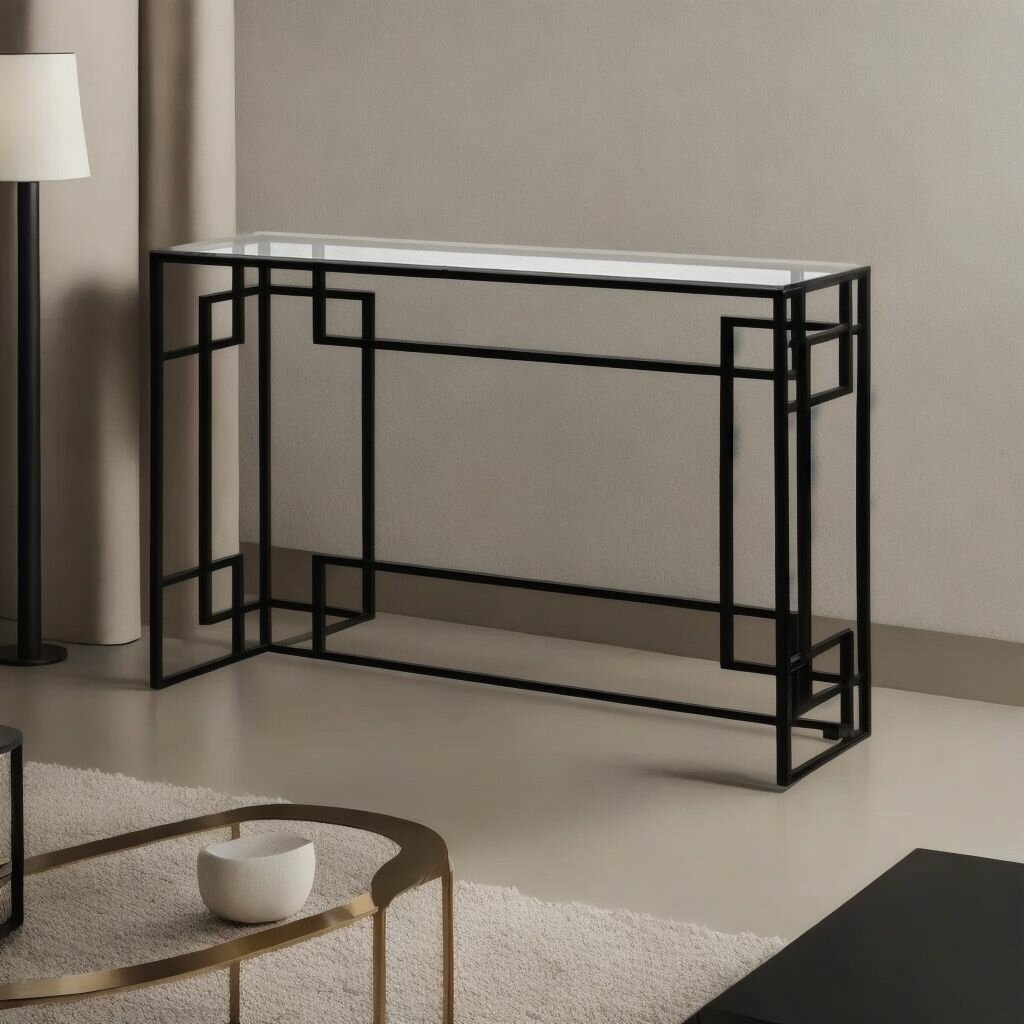 Консольный столик бангкок 1400х875х280мм (черный/прозрачное)