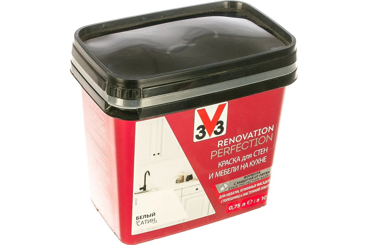 V33 Краска для стен и мебели на кухне RENOVATION perfection-белый 119698
