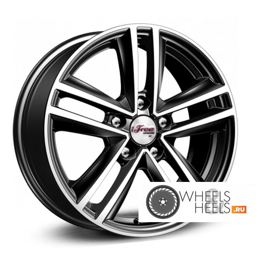 Диск автомобильный литой iFree Катар 16x6.5 5x114.3 et45 dia67.1 Черный с полированной лицевой поверхностью