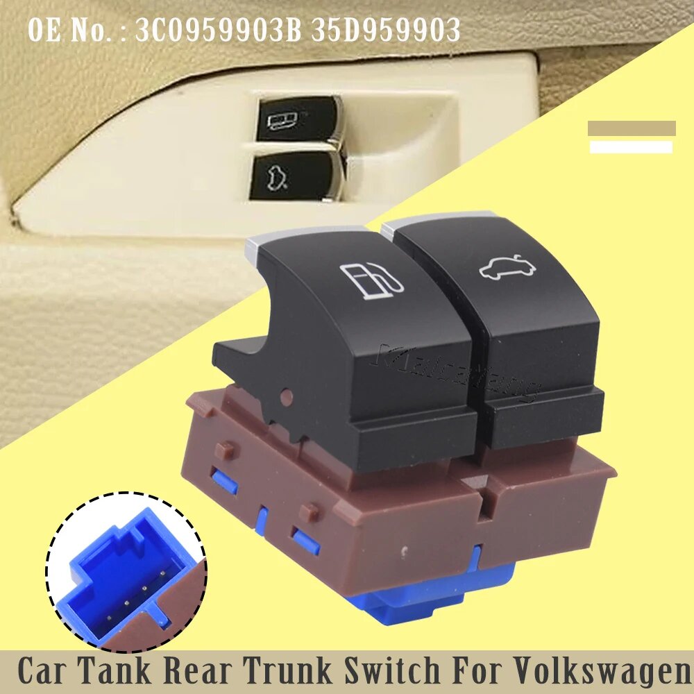 35D959903 Переключатель бензобака Крышка масляного бака Ключ открывания двери багажника Кнопка багажника подходит для VW Passat B6 B7 CC Jetta EOS 3C0959903B