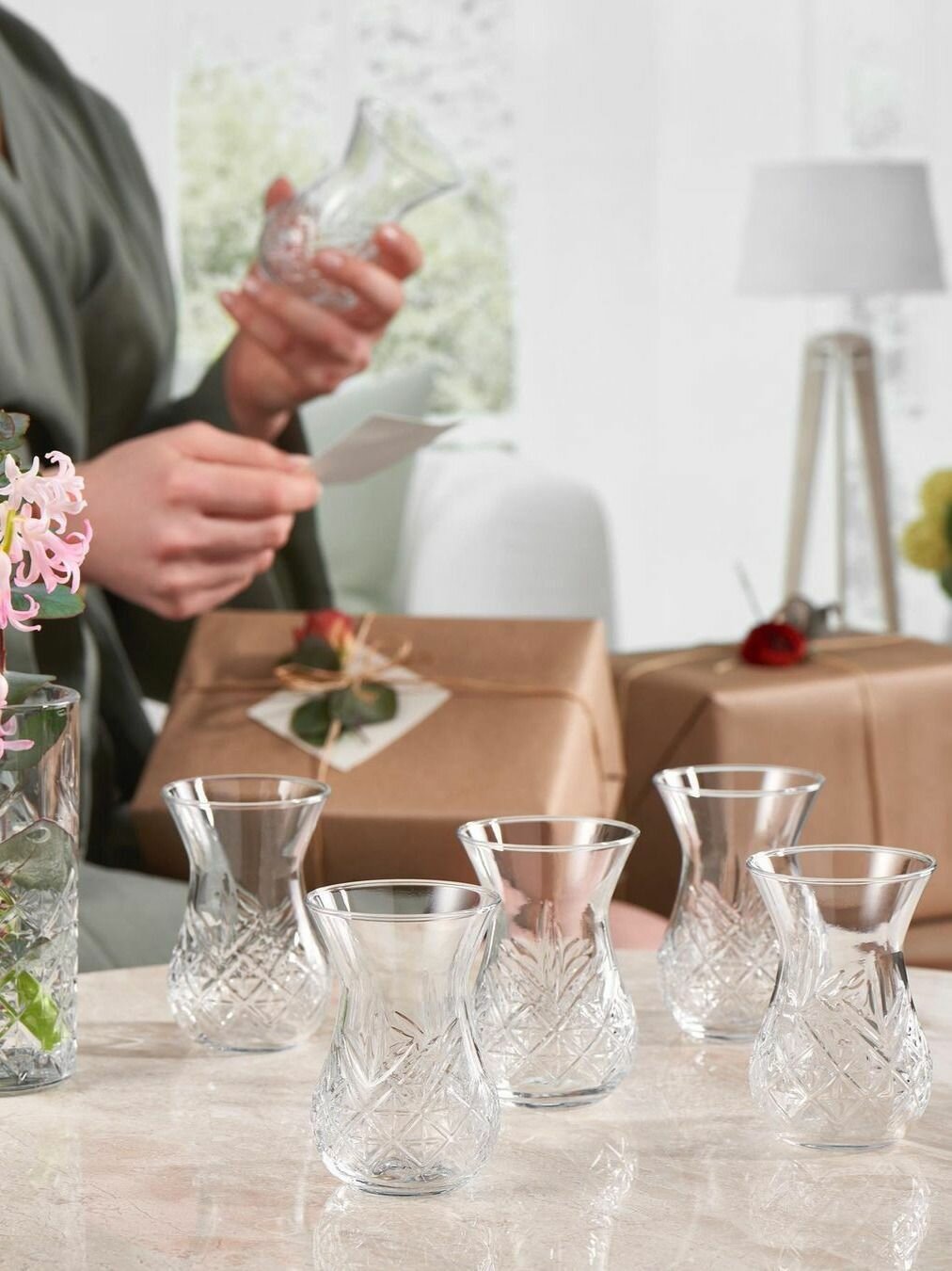 Набор стаканов, чашек без блюдец Pasabahce "Таймлесс" 6 шт, 170 мл. Закаленное стекло, для чая, кофе. "Timeless" Турция