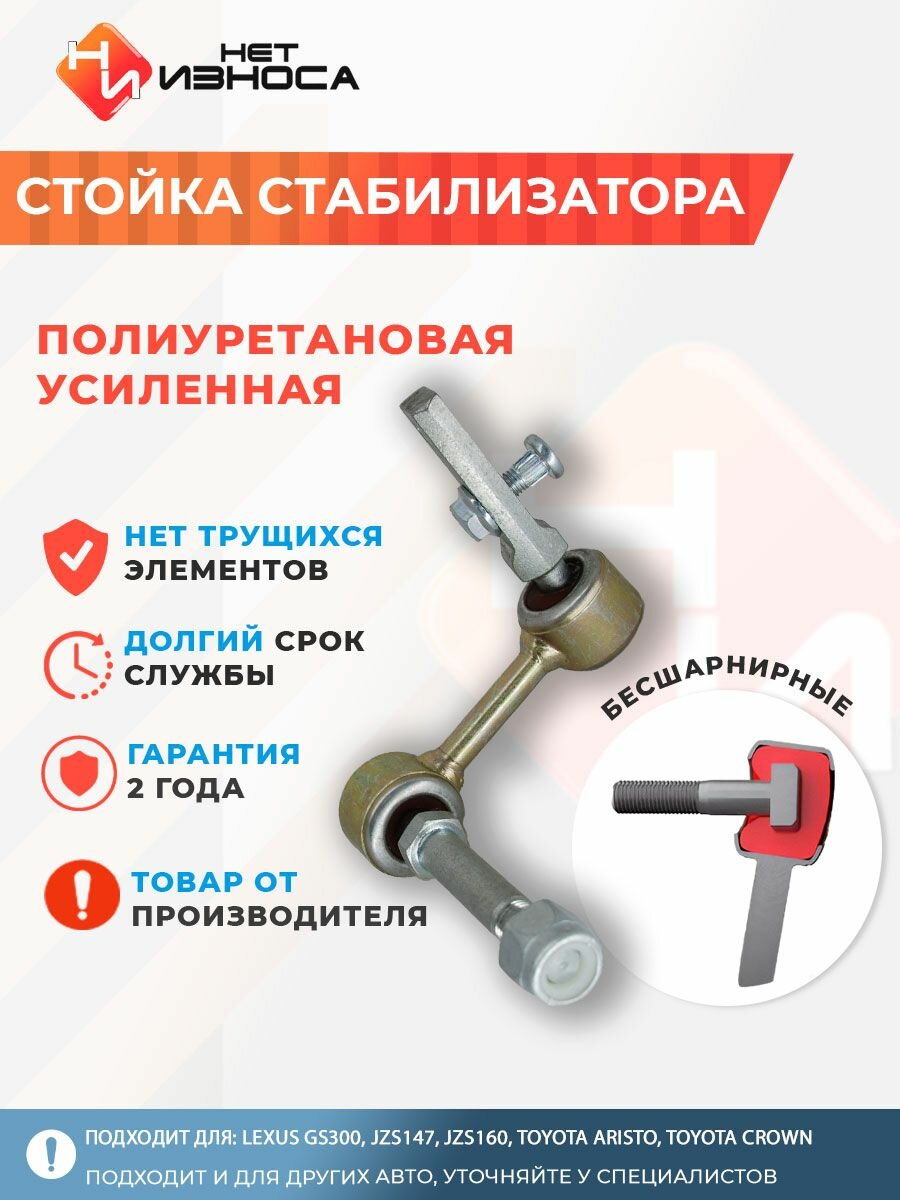 Стойки стабилизатора полиуретановые усиленные NL041 (левая и правая) Lexus GS300, JZS147, JZS160, Toyota Aristo, Toyota Crown, Toyota Soarer