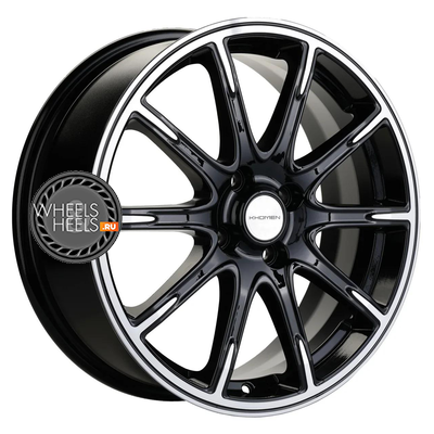 Диск автомобильный литой Khomen Wheels KHW1707 (KIA Rio I/II Solaris I/II) 17x6.5 4x100 et44 dia54.1 Black-FP