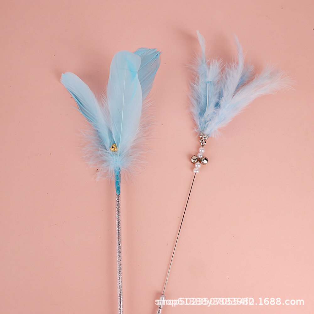 Оптовая сеть красная кошка фея дразнящая кошачья палочка два комплекта длинное перо стальной проволоки игрушка укус