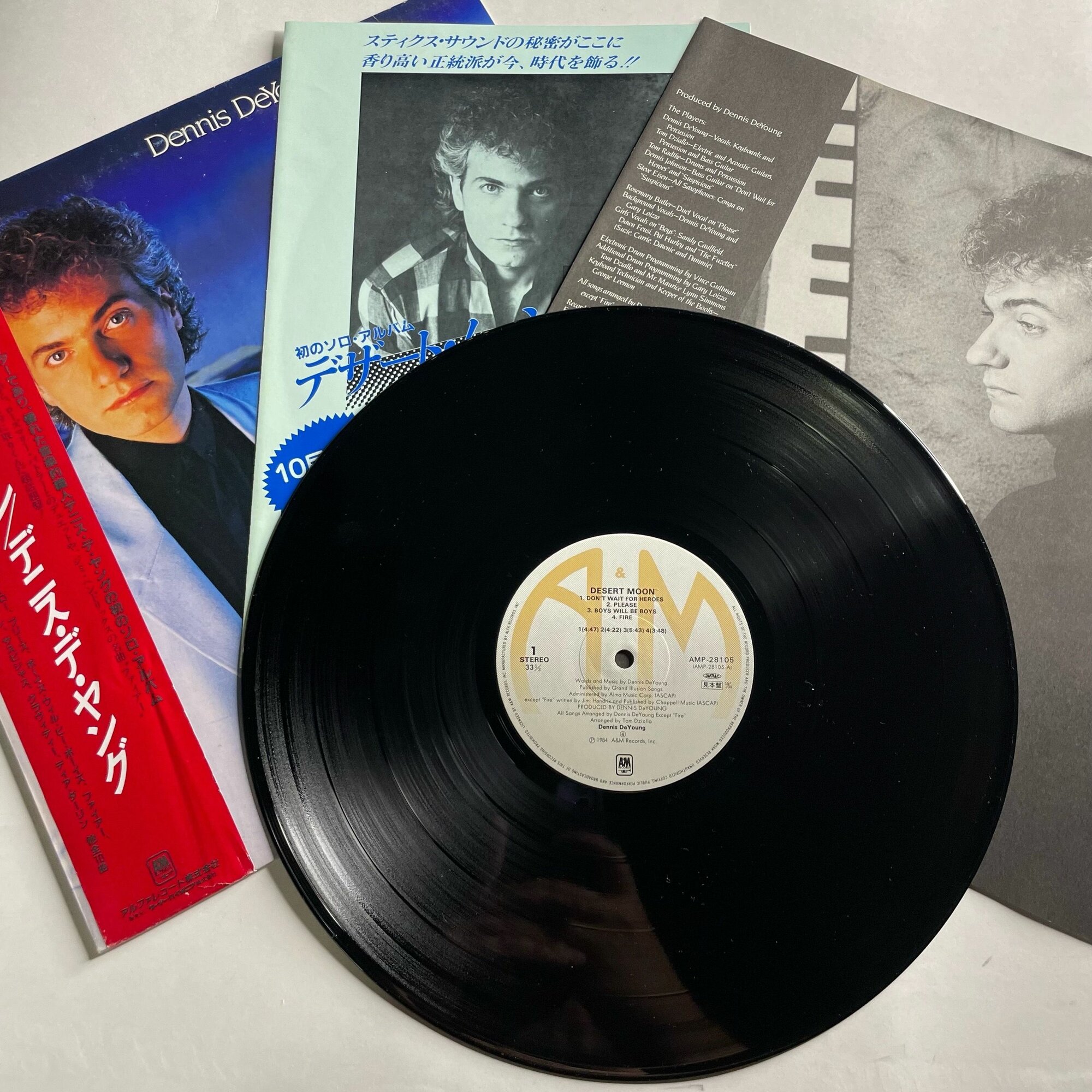 Винтажная виниловая пластинка LP Dennis DeYoung Desert Moon (Япония 1984) (Оби) (Промо)