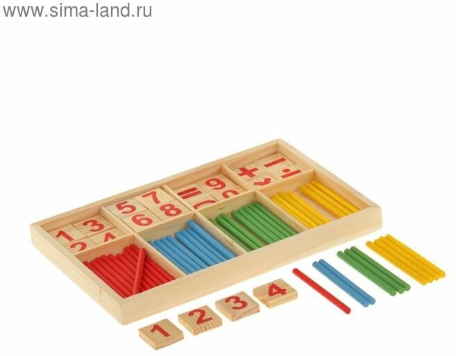 Счётные палочки, цифры и знаки, 72 элемента