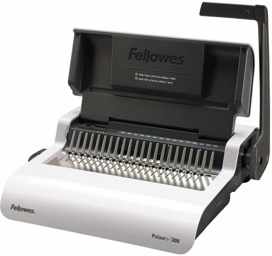 Переплетная машина для пластиковой пружины FELLOWES "PULSAR+", пробивает до 20 л, сшивает до 300 л, FS-56276, 530885
