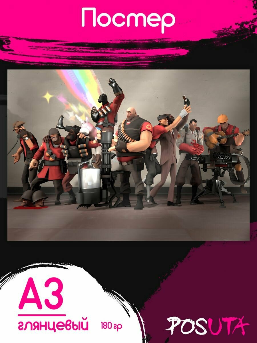 Постер на стену декор Team Fortress 2