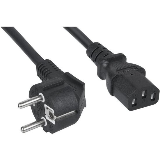 Кабель питания Filum ПВС-АП 3x0.75 CEE 7/7(Schuko) угловая - C13, 220/250В, 10А, чёрный, 1.8м (FL-PC-SH90/C13-C-1.8-BK)