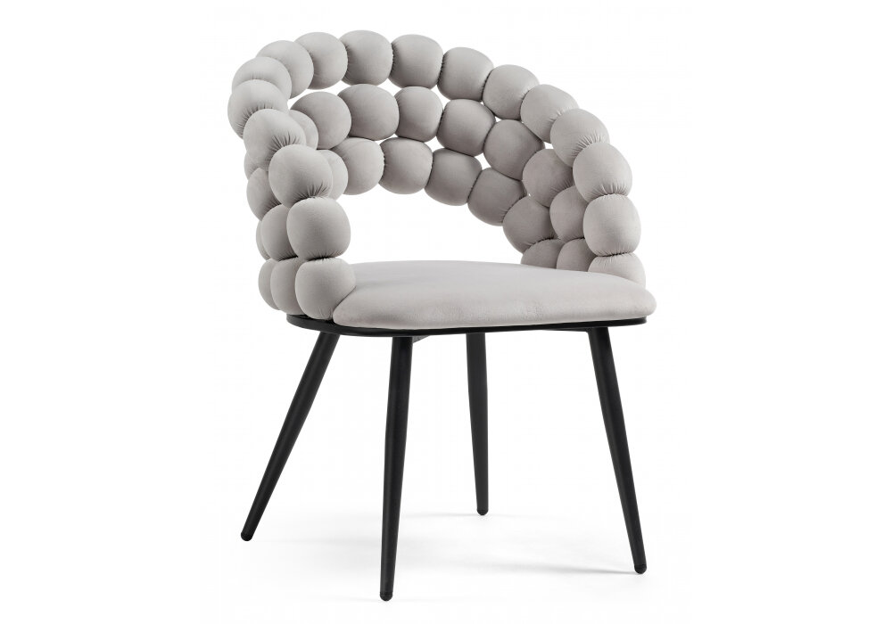 Стул Ball woodville серый, черный, велюр, металл, мягкое сиденье, с подлокотниками