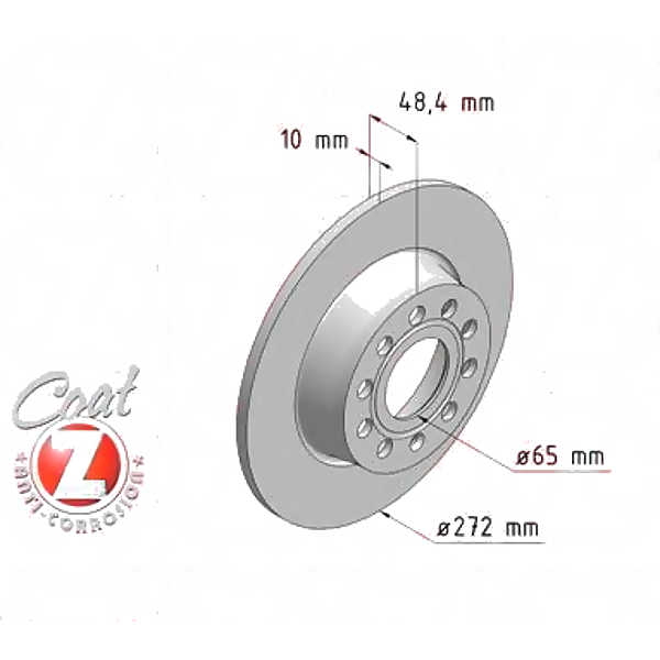ZIMMERMANN 600.3241.20 (1K0615601AA) диск торм Audi (Ауди) a1 / a3 / VW eos / Golf (Гольф) / jetta / Touran (Тоуран)