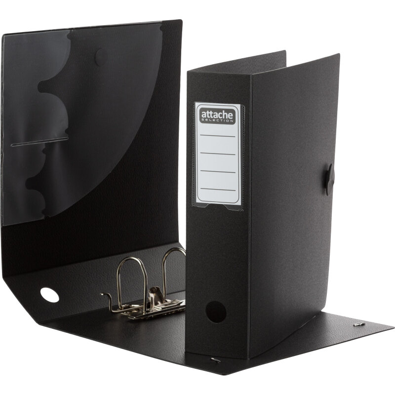 Папка-регистратор А4 80мм Attache на резинке, полифом, черный 1730289