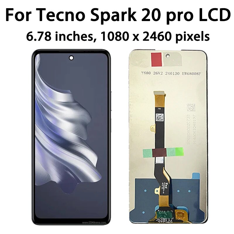 OEM для Infinix Tecno Spark 20 Pro/20C/20 ЖК-дисплей, сенсорная панель, дигитайзер в сборе KJ6 BG7 KJ5, рамка дисплея 20 Pro KJ6 NoFrame