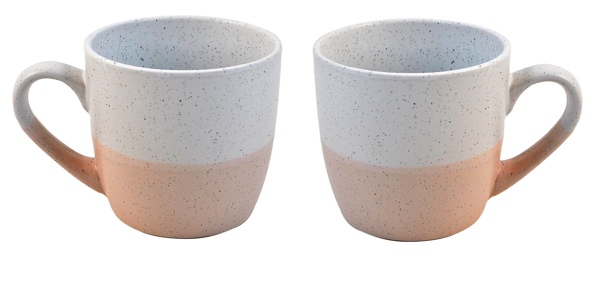 Набор кружек "Stone barrel" , 2 предмета , чашка, кружка для чая, чашка для кофе, кофейная чашка, чашки в подарок / для чая , чашка кофейная, чашка чайная, кружка маме, двойной цвет, керамическая, "федерация", "бочка", бежевая -белая, 370 мл. - 2 шт.