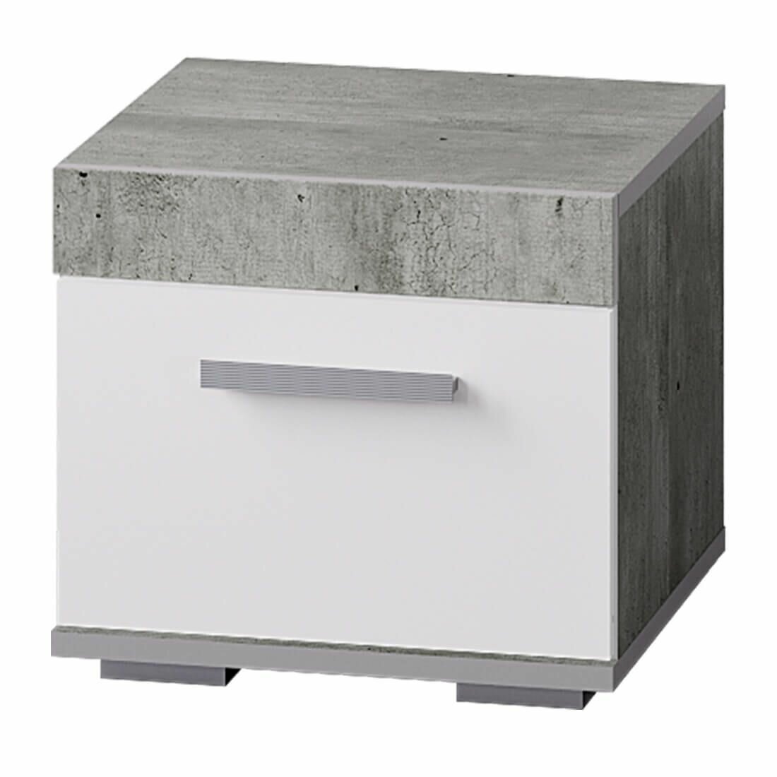 Прикроватная тумба Инстайл ТБ-23, ЛДСП Бетон/Белый, Мебелони