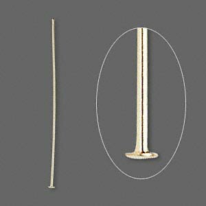 Пины со шляпкой, 50х0.723мм, базовый материал - латунь, позолоченные, 20 шт.