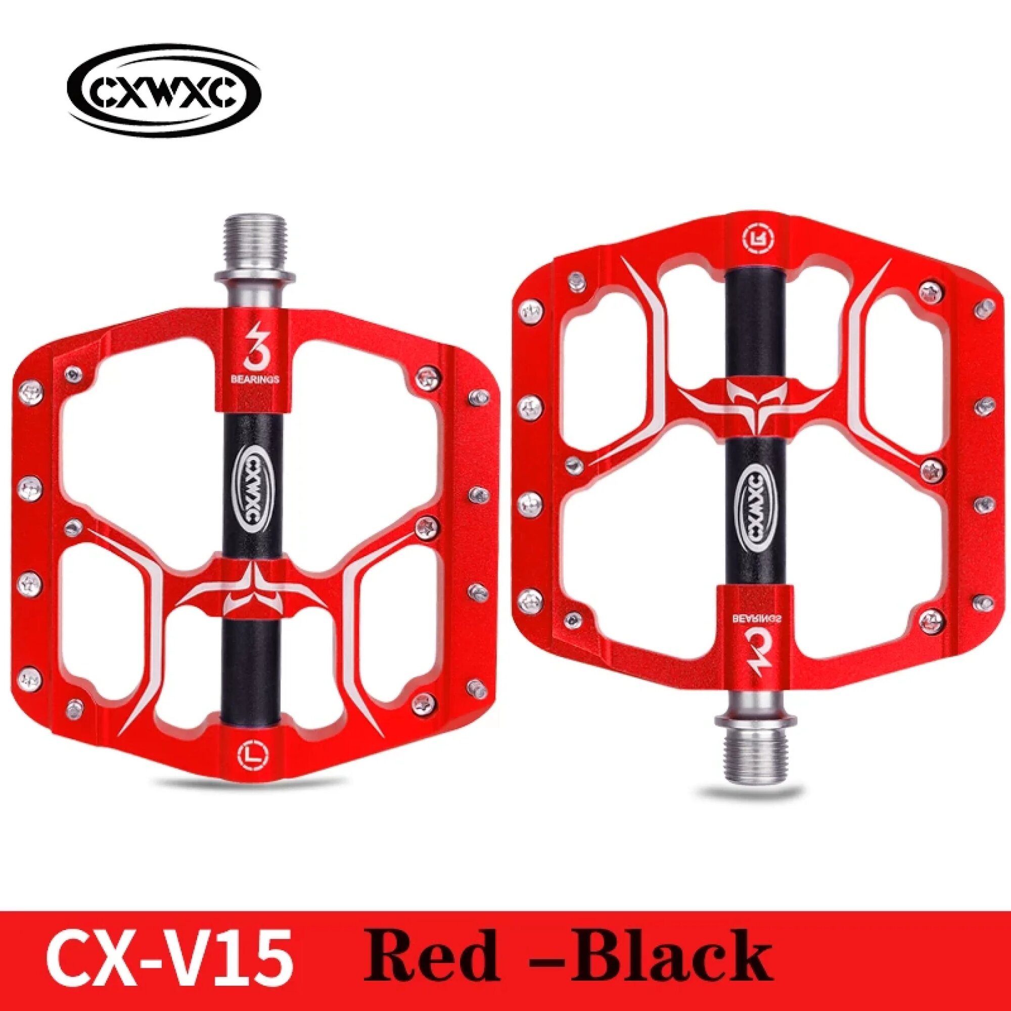 Педали велосипедные CXWXC CX-V15 Red-Black