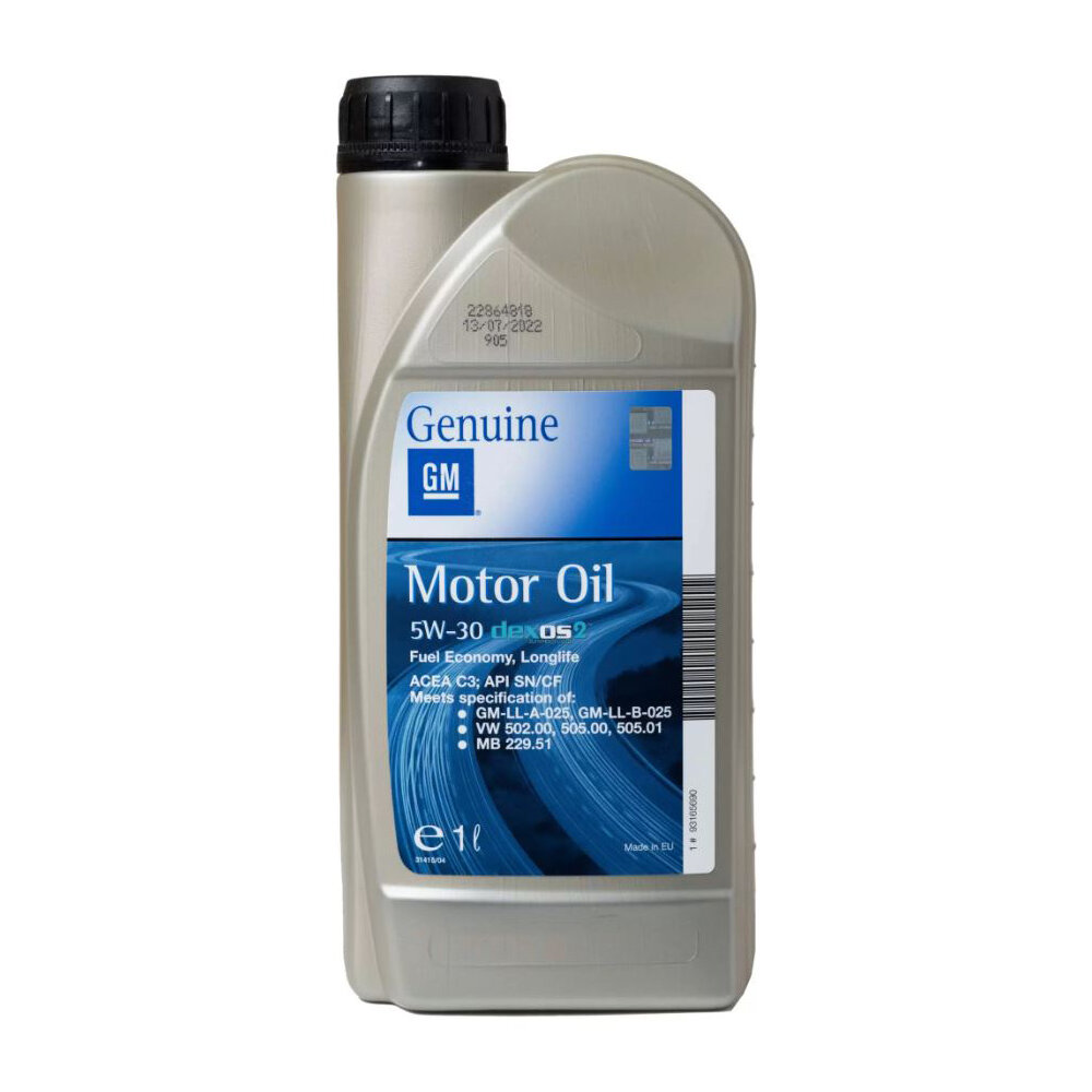Масло моторное GENERAL MOTORS DEXOS 2 5W30 синтетика 1 л 93165690