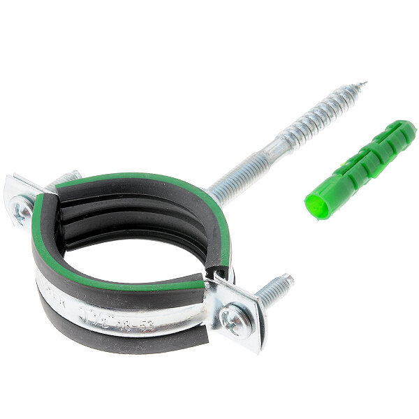 Хомут трубный ТХК 1 1/2 в комплекте со шпилькой и дюбелем 59904 Fortisflex (7 шт. в комплекте)