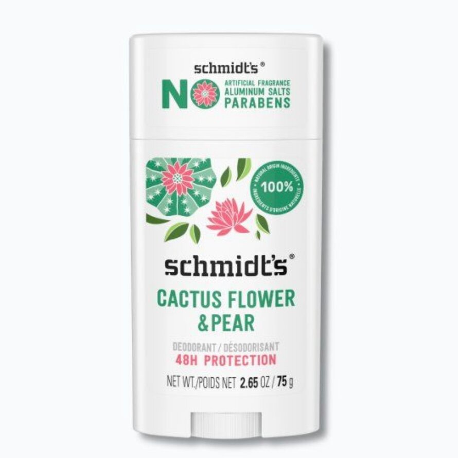 Schmidt's, Натуральный дезодорант без алюминия, 48 часов, Cactus Flower & Pear, цветы кактуса и груша, 75 г