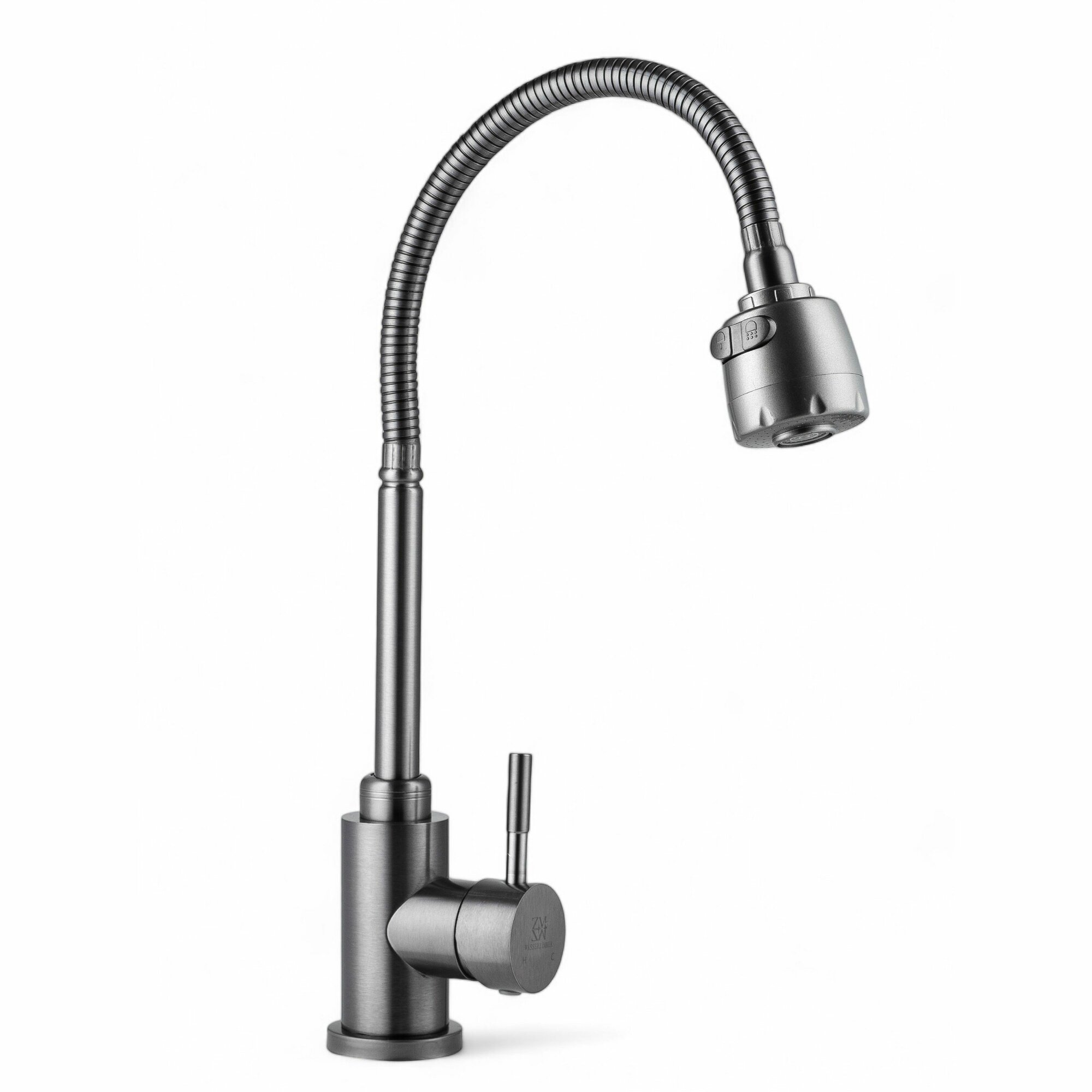 Смеситель для кухни с гибким гусаком и двухрежимным аэратором, графит