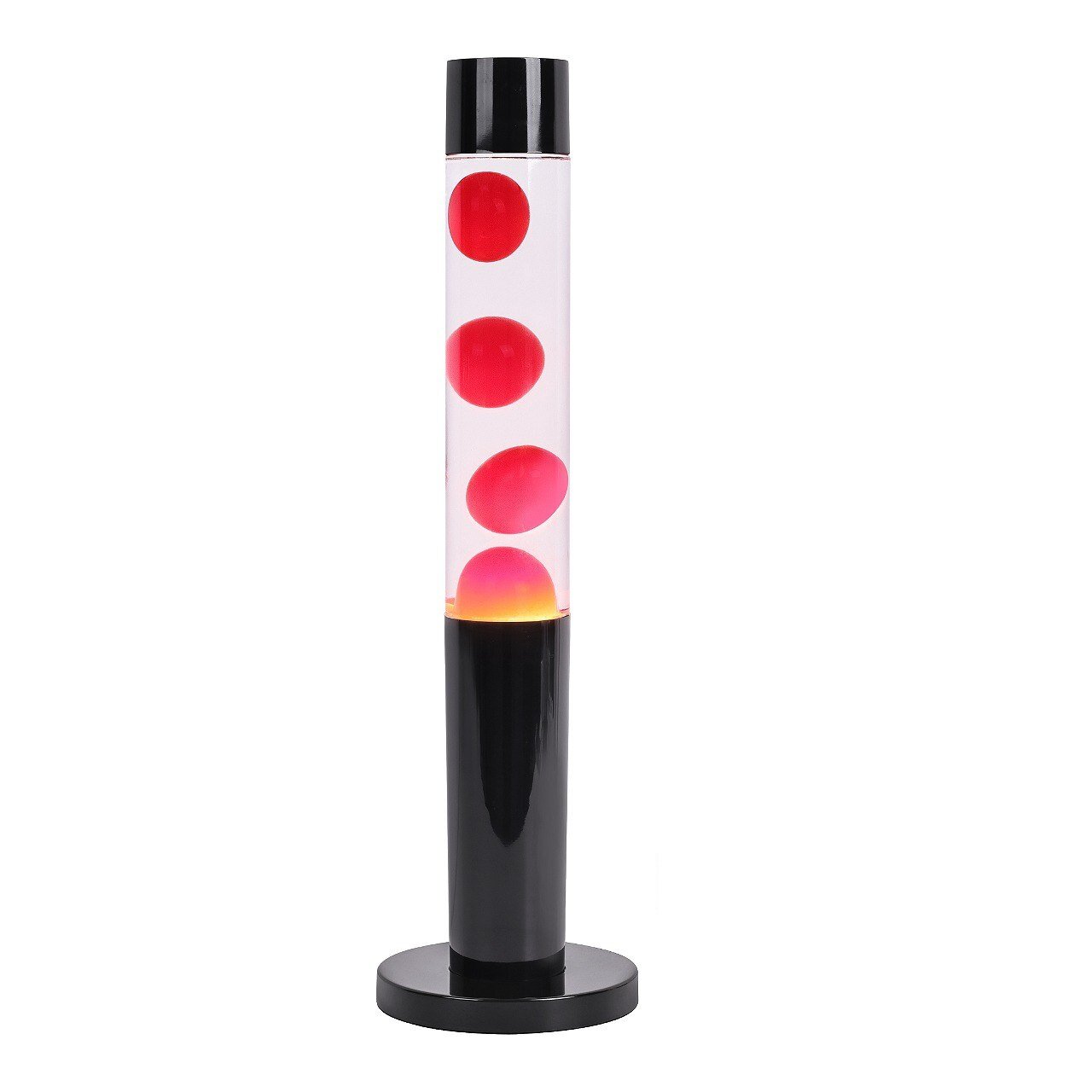 Лава-Лампа Pillar (NEW) Красная/Прозрачная 43 см (черный корпус)