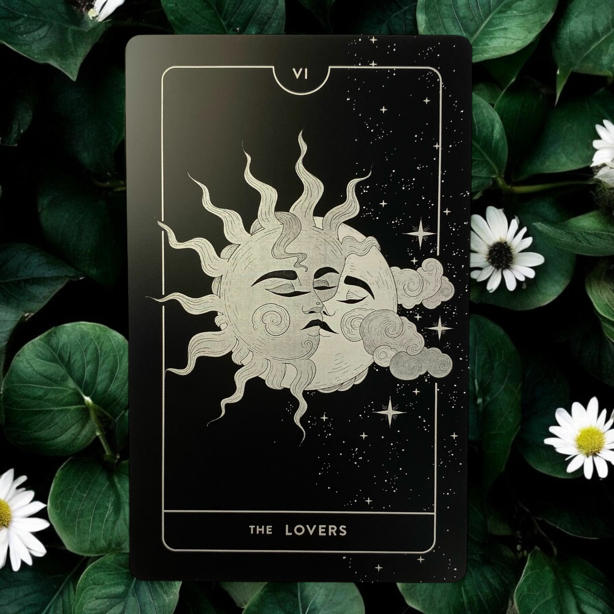 Металлическая карта таро - аркан №6 Влюбленные V3