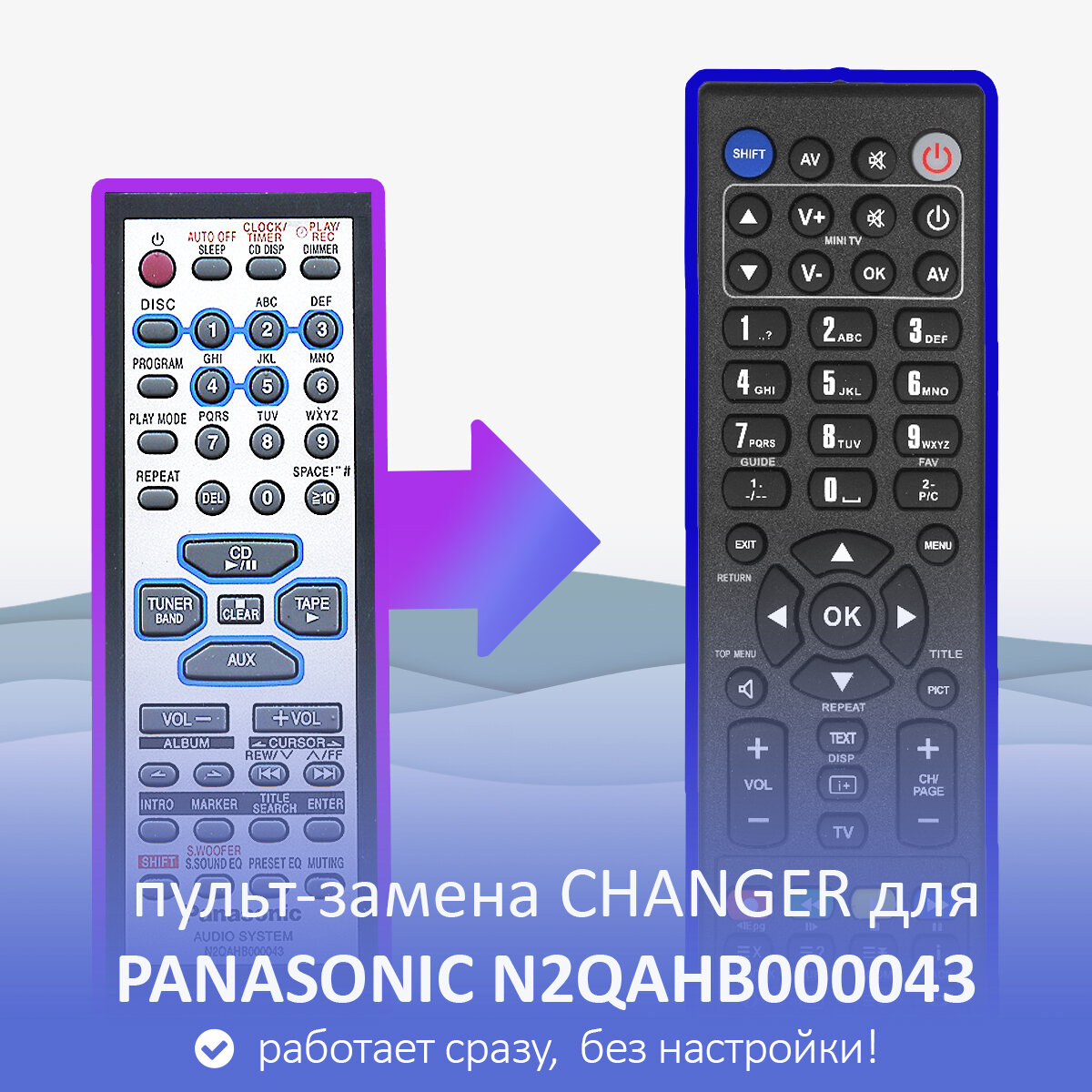 Пульт-замена для PANASONIC N2QAHB000043