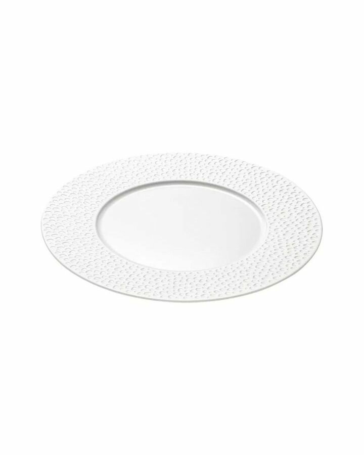Тарелка десертная D=24 см, цвет белый, фарфор, L PERLES DE ROSEE, GUY DEGRENNE
