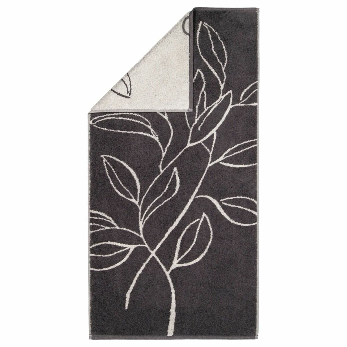Полотенце махровое Cawo Floral 50x100см, цвет темно-серый, плотность 500 г/м2