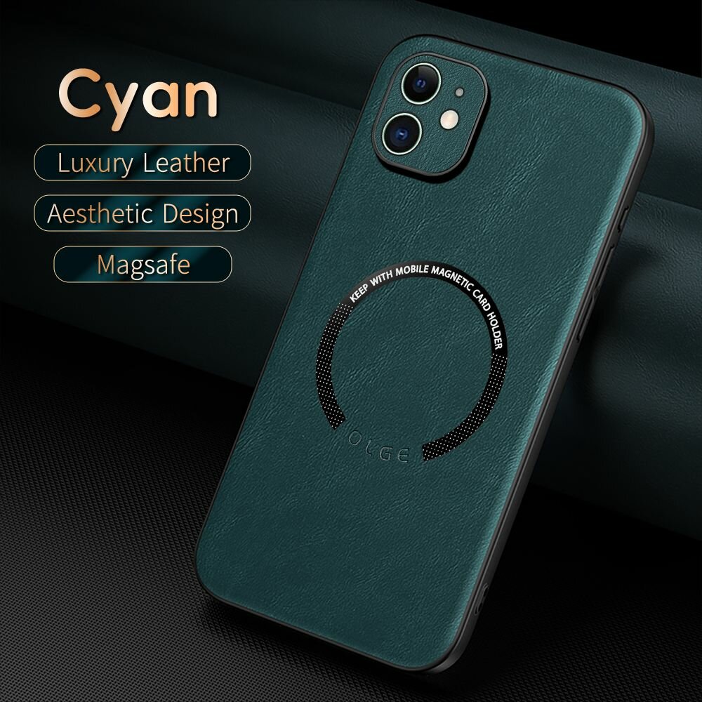 Роскошная кожаный MagSafe чехол для Apple iPhone 11 (на айфон 11)
