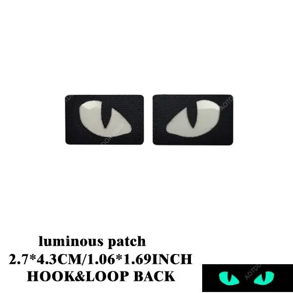 Тактический светящийся крючок-петля с орлом тигровым глазом Черный, 6 Cat Tiger Eyes